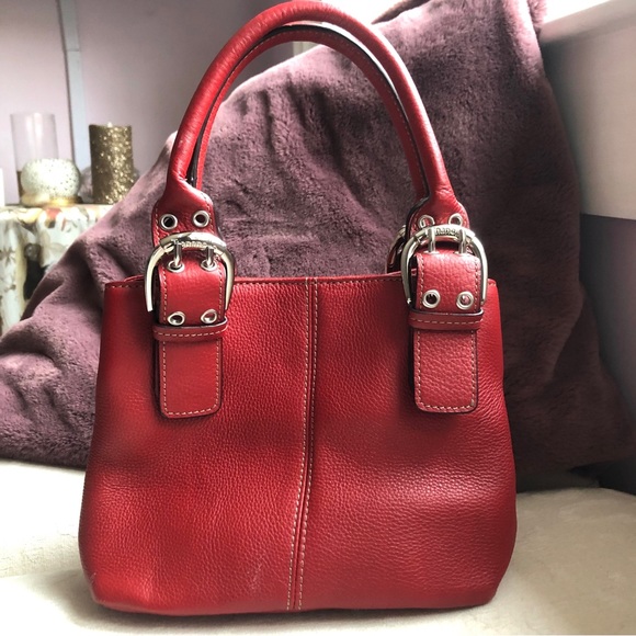 Tignanello | Bags | Tignanello Red Leather Perfect French Mini Tote ...